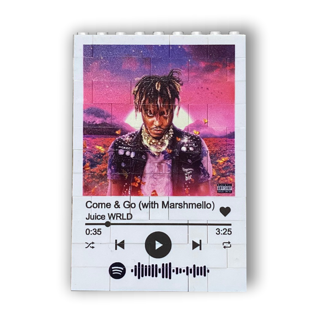 Spotify op Lego – Maat S 7 x 11 cm - Geschenk Graveren